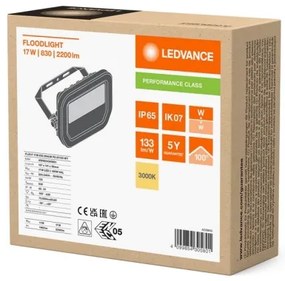 LED reflektor LEDVANCE FLOODLIGHT bílý 17W/11W 2400lm/1600lm 3000K teplá bílá IP66