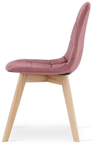 Set dvou jídelních židlí BORA sametové růžové (2ks)