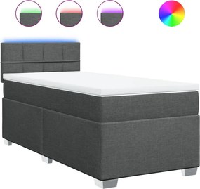 Box spring postel s matrací tmavě šedá 100 x 200 cm textil 3288100