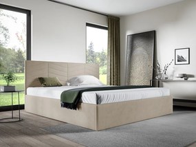 Eka Čalouněná postel ANNA 140x200 cm Barva látky Trinity: Černá (Trinity 2316), Úložný prostor: Bez úložného prostoru