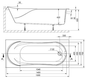 Scansani Wivea akrylátová vana Délka vany: 140cm