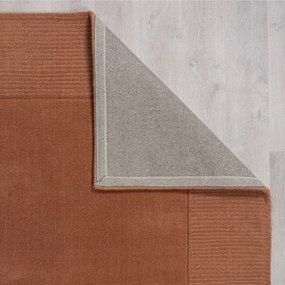Flair Rugs, Kusový ručně tkaný koberec Tuscany Textured Wool Border Orange, 120x170, oranžová, ložnice
