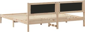 Rám postele s čelo Tmavě šedá 200 x 200 cm Masivní borové dřevo 3394239