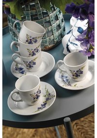 Bílo-modré porcelánové šálky v sadě 6 ks 0.9 l – Hermia