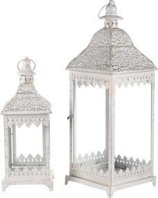 Set dvou kovových luceren bílý JL326 (2 ks)