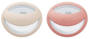 NUK Dudlík Perfect Match 0-6 m 2 ks v boxu Beige/red