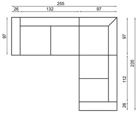 Sedací souprava VENTO L | 255x235 | VÝBĚR Z PRÁVÉ HOVĚZÍ KŮŽE | s úložným prostorem a rozkladem