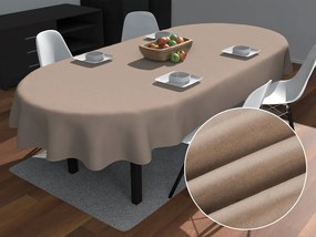 Biante Oválný ubrus/imitace broušené kůže Alcantara ALC-006 Béžový 100x140 cm