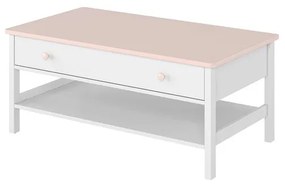 Konferenční stolek Luna LN15, Barva: bílá / bílá + růžová