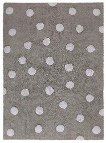 Bio koberec kusový, ručně tkaný Polka Dots Grey-White-120x160