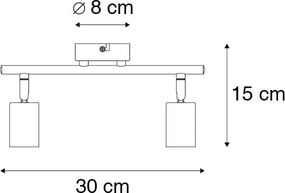 Moderní bodové světlo černé 2-světlo nastavitelné - Facil