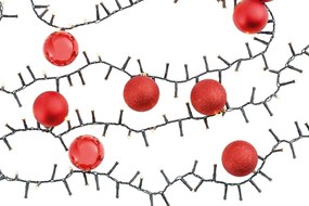 LED světelný řetěz CRANBERRY BALLS 7,4 m, červený