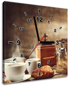 Gario Obraz s hodinami Chutná snídaně Rozměry: 30 x 30 cm