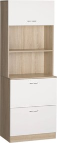 HOMCOM Kuchyňská Buffet Skříň s Více Úložným Prostorem 2 Zásuvky 1 Skříň + Velký Stůl 60 x 38 x 168 cm Bílá MDF | Aosom