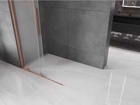 Mexen Velar, sprchová zástěna s posuvnými dveřmi Walk-in 100 x 200 cm, 8mm sklo námraza, měděná matná, 871-100-000-33-65