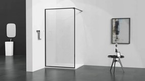 Mexen Kioto sprchová zástěna WALK-IN 8mm, 30x200 cm, černý rám, 800-030-000-00-70