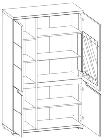 Sconto Vitrína ENIS DS5 jilm/černá