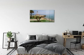 akrylový obraz Španělsko pobřeží maják 100x50 cm