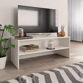 TV stolek bílý 100 x 40 x 40 cm kompozitní dřevo