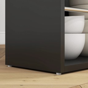 HOMCOM Vysoký Barový Stolek - rozměry 112D x 57Š x 106V cm - 3 police - černý