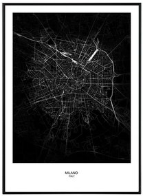 Milano map - 50x70 cm Obraz