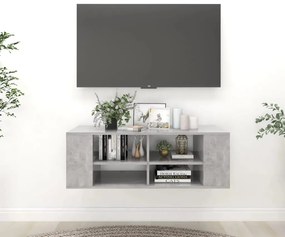 Nástěnná TV skříňka betonově šedá 102 x 35 x 35 cm dřevotříska