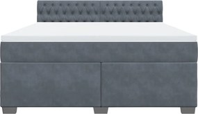 Box spring postel s matrací tmavě šedá 180x200 cm samet 3288685