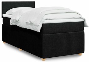 Box spring postel s matrací černá 90x200 cm textil 3289634