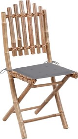 vidaXL Skládací zahradní židle s poduškami 2 ks bambus [3063997] Barva: Šedá