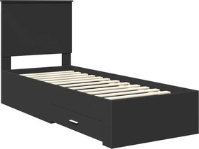 Rám postele Černá a stříbrná 70 x 190 cm Kompozitní dřevo 3411369