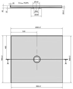Polysan MIRAI sprchová vanička z litého mramoru, obdélník 100x90x1,8 cm, levá, bílá, 73171