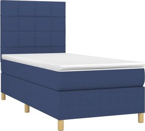 Box spring postel s matrací modrá 100 x 200 cm textil 3142319