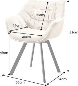 Designová otočná židle Kiara šampaňská