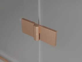 Mexen Lunar, půlkruhový výklopný sprchový kout 80 x 80 cm, 8mm čiré sklo, profil měděná matná, 833-080L-080P-65-00