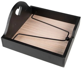Držák na ubrousky černý, hnědý 21*21*11 cm – 21x21x11 cm