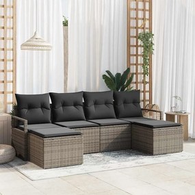 Set pohovek 6 ks Šedá polyratan 3355158
