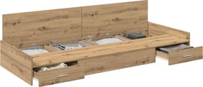 Rám postele s čelo Artisanový dub 90 x 190 cm Kompozitní dřevo 3335252