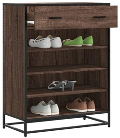 Botník hnědý dub 75 x 38 x 97,5 cm kompozitní dřevo a kov 3300879