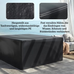 Outsunny nepromokavý kryt na zahradní nábytek, odolný proti UV – ochranná PE plachta pro zahradní stoly a terasový nábytek, obdélníkový 235 x 190 x 9…