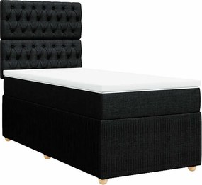 Box spring postel s matrací černá 100 x 200 cm textil 3294276