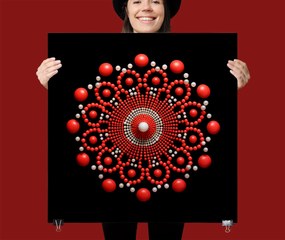 Plakát - Mandala červené perly FeelHappy.cz Velikost plakátu: 100 x 100 cm