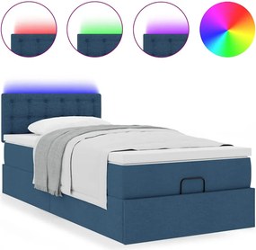 Osmanský rám postele s matrací modrá 90x190cm textil 3312442