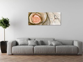 Gario Obraz s hodinami Nádherná růže fraktál Rozměry: 100 x 40 cm