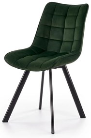 Tmavě zelená čalouněná židle Prošívaná GRANI