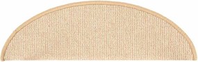 Schodové rohože 15 ks 56x17x3 cm krémové, půlkulaté 149853