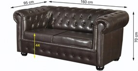 Askont Pohovka Chesterfield Bis 2M Antique Brown