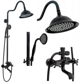 Rea Retro - vanový sprchový set, černá, REA-P2366