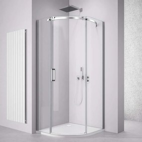 Polysan Thron - Sprchový kout Square čtvrtkruhový 90x90 cm, pravá, Antidrop, čiré sklo/chrom TL2690R-5002