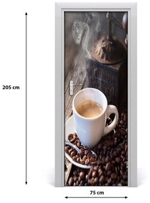 Samolepící fototapeta na dveře šálek kávy 75x205 cm