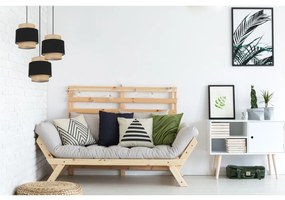 Závěsné svítidlo Boho, 3x jutové/černé textilní stínítko, o